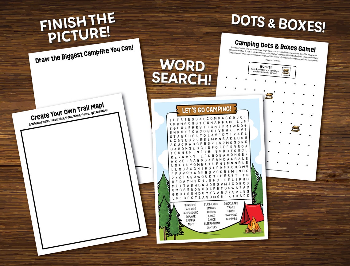 Camping Activity Bundle Printable - Instant Download - Camping ...