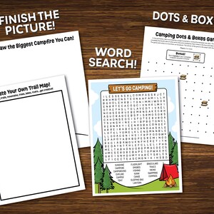 Camping Activity Bundle Printable - Instant Download - Camping Wordsearch - Summer Camp Games ...