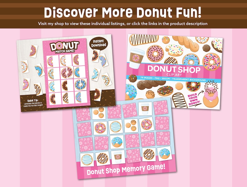 Donut Shop Bingo Game Printable Instant Download Donut Baby Shower Game ...
