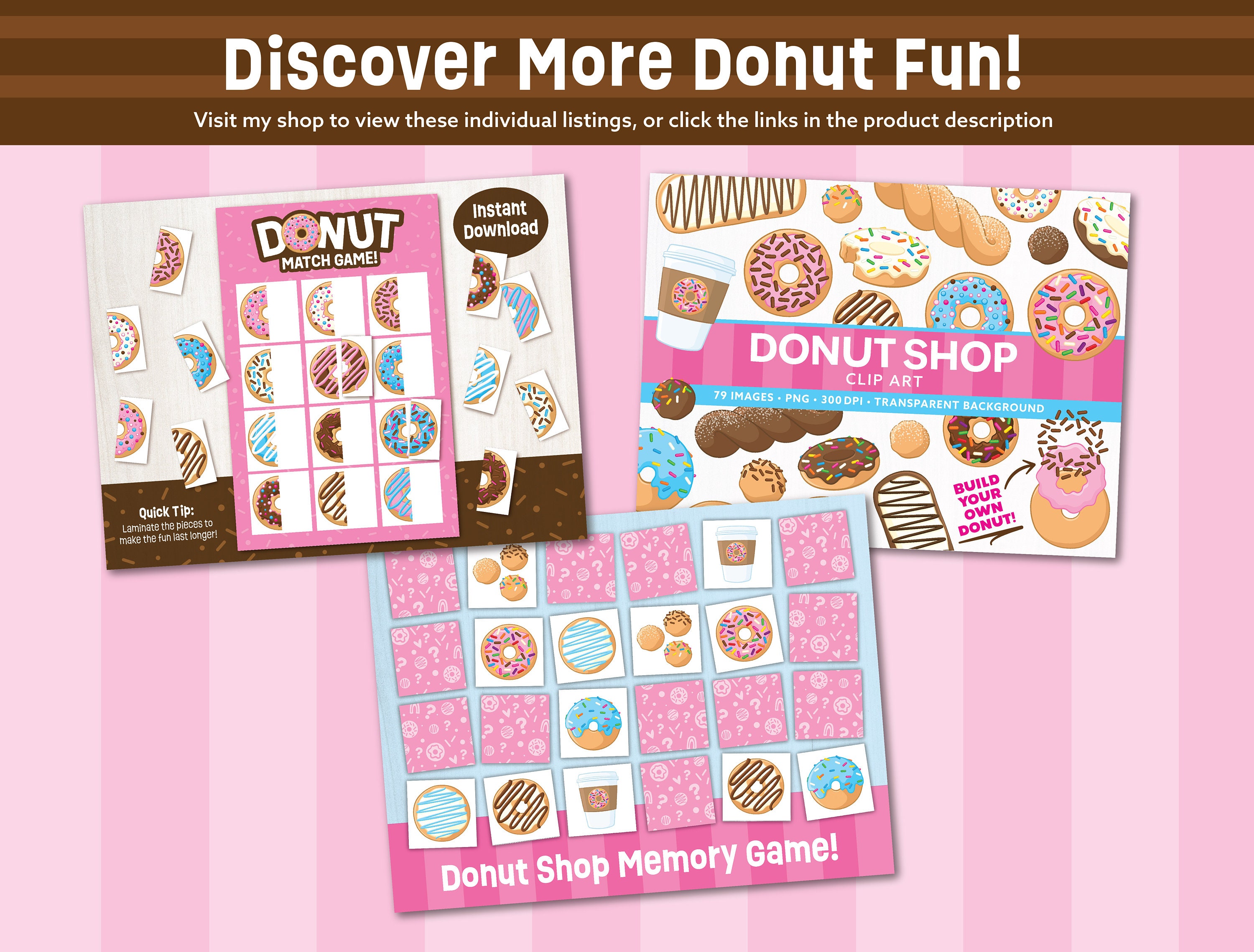 Donut Shop Bingo Game Printable Instant Download Donut Baby Shower Game ...