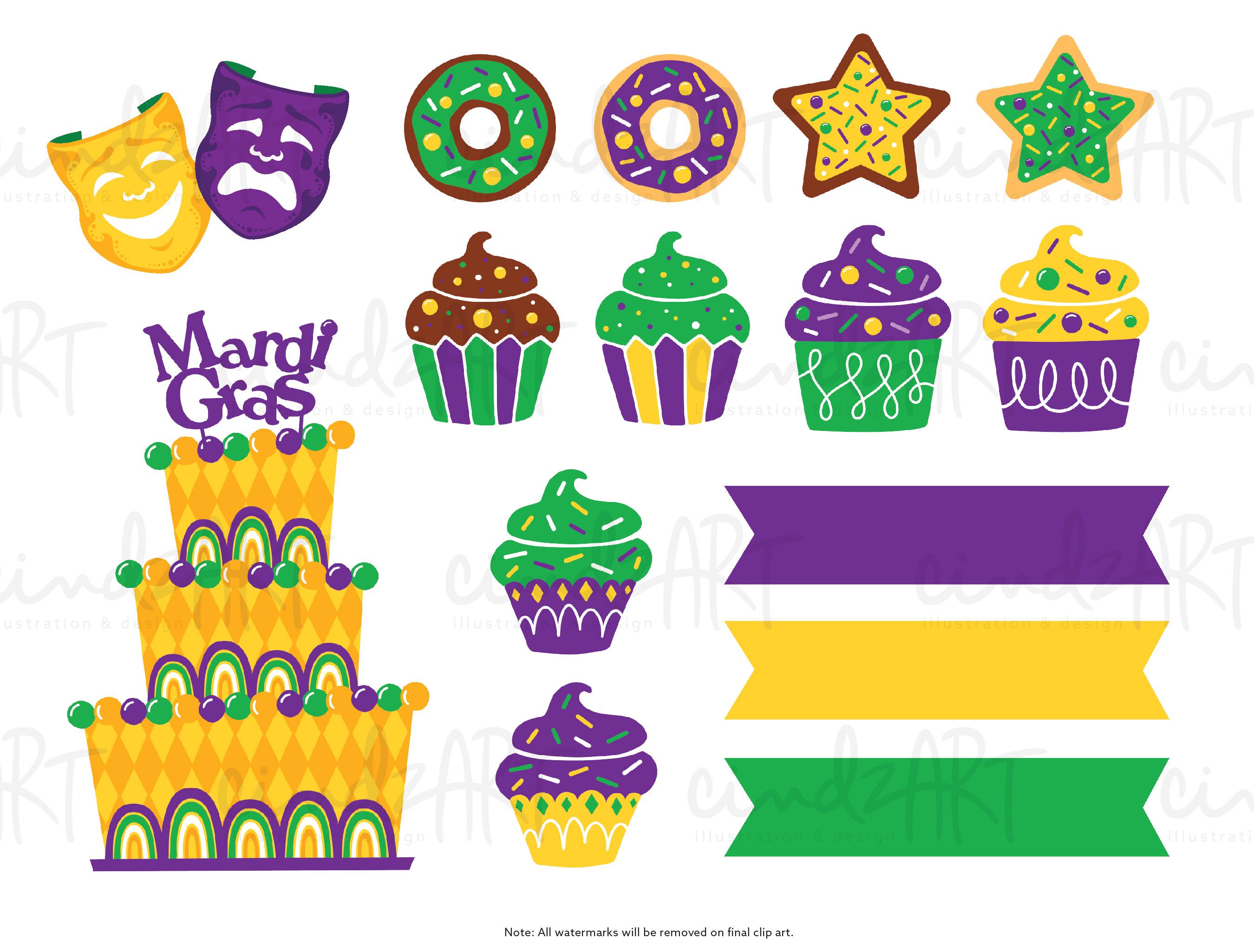Mardi Gras Clipart Bundle - Mardi Gras Masks - Fat Tuesday PNG Clipart ...