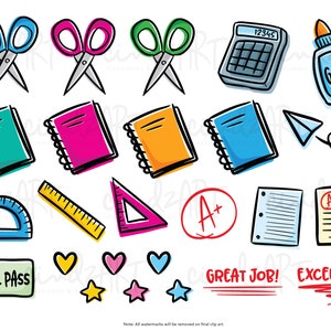 Back to School Classroom Clipart Digital Download Cute - Etsy