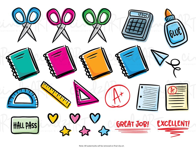 Back to School Classroom Clipart Digital Download Cute - Etsy