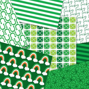 St. Patrick's Day Digital Paper Set - Saint Patrick's Seamless Pattern ...