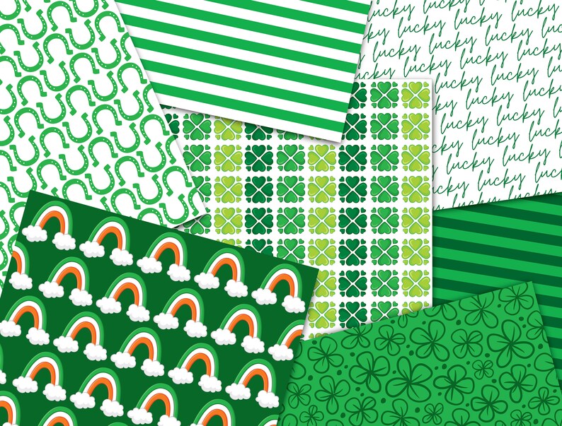 St. Patrick's Day Digital Paper Set Saint Patrick's Seamless Pattern ...