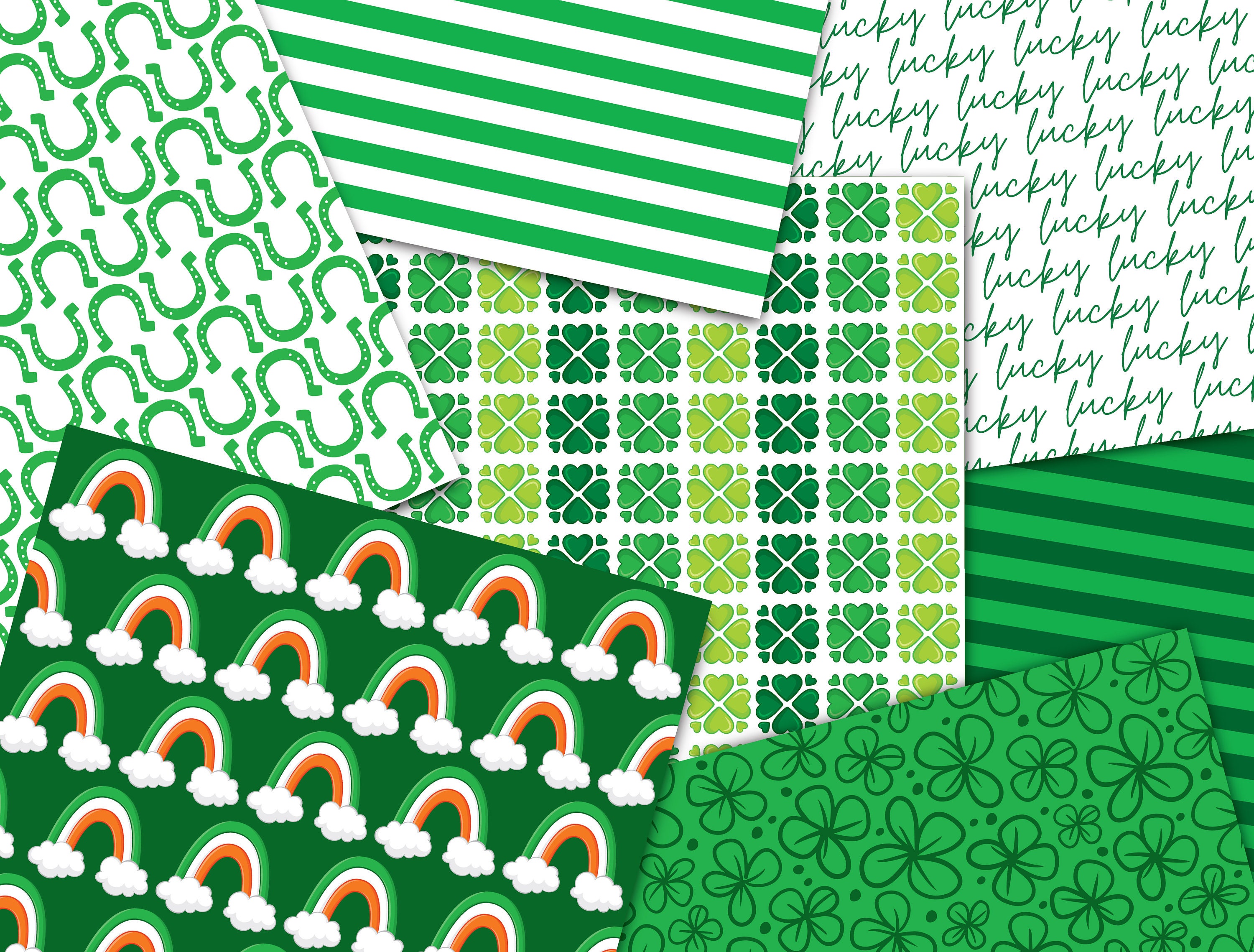 St. Patrick's Day Digital Paper Set Saint Patrick's - Etsy
