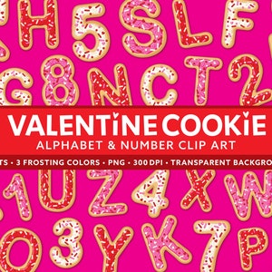 Valentine Cookie Clipart - Instant Download - Valentine's Day Font ...
