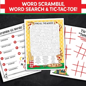 Pizza Party Activity Bundle - Kids Pizza Party Printable Games - Pizza ...