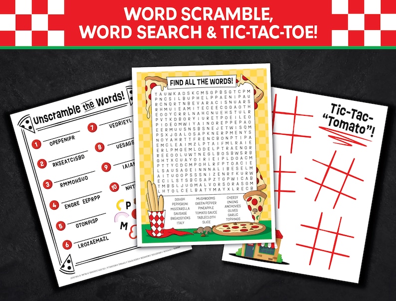 Pizza Party Activity Bundle Kids Pizza Party Printable Games Pizza ...