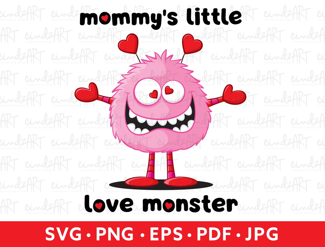 Valentine Love Monster SVG Valentine's Day Gift Kid Baby Valentine Svg ...