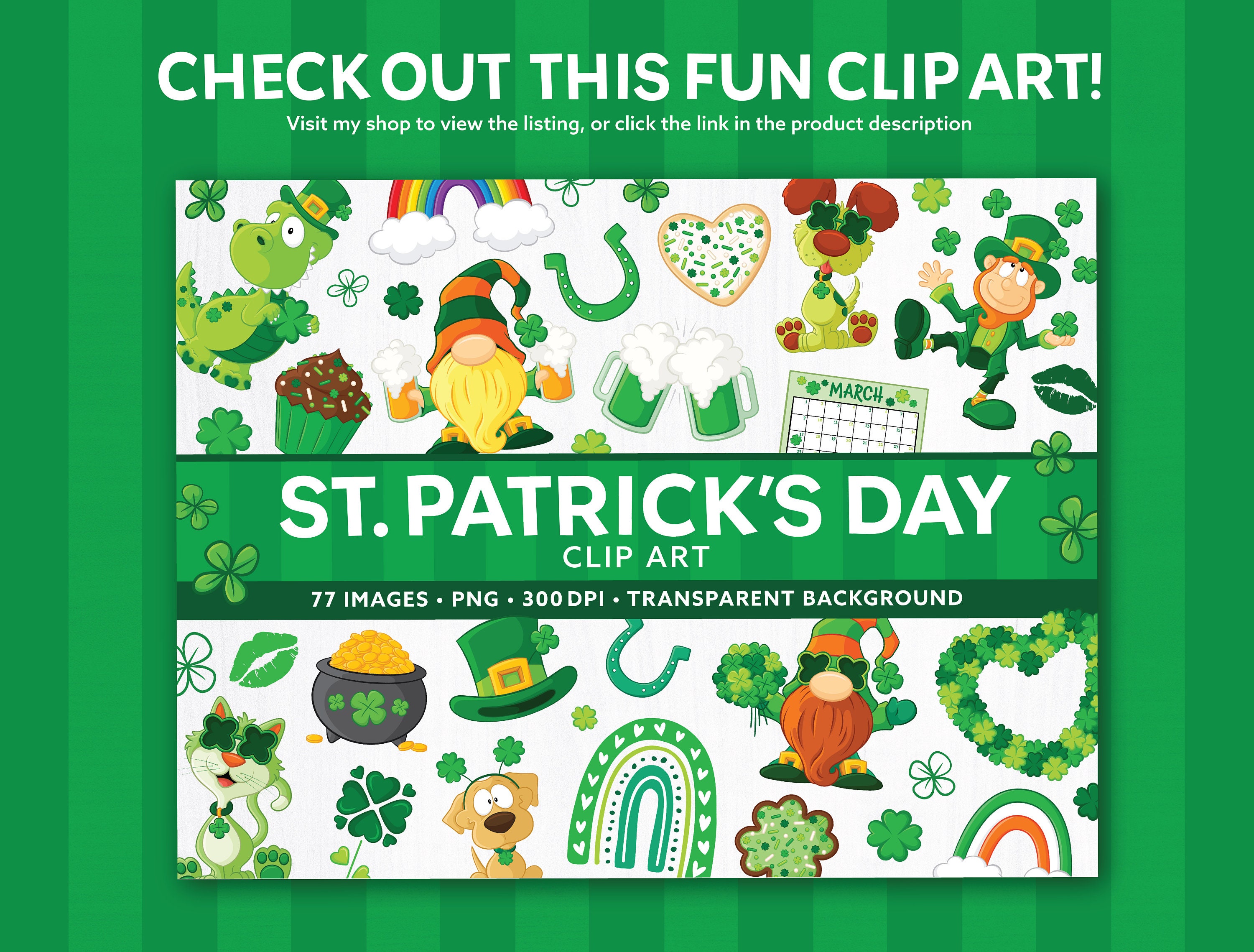 St. Patrick's Day Digital Paper Set Saint Patrick's - Etsy