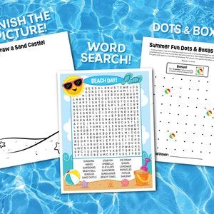 Kids Summer Activity Printable Set - Instant Download - Pool Party Game ...
