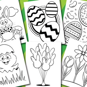 Easter Spring Coloring Page Set - Instant Download - Easter Springtime ...