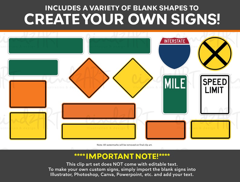Birthday Road Sign Clipart - Construction Sign Birthday Decor - Road ...