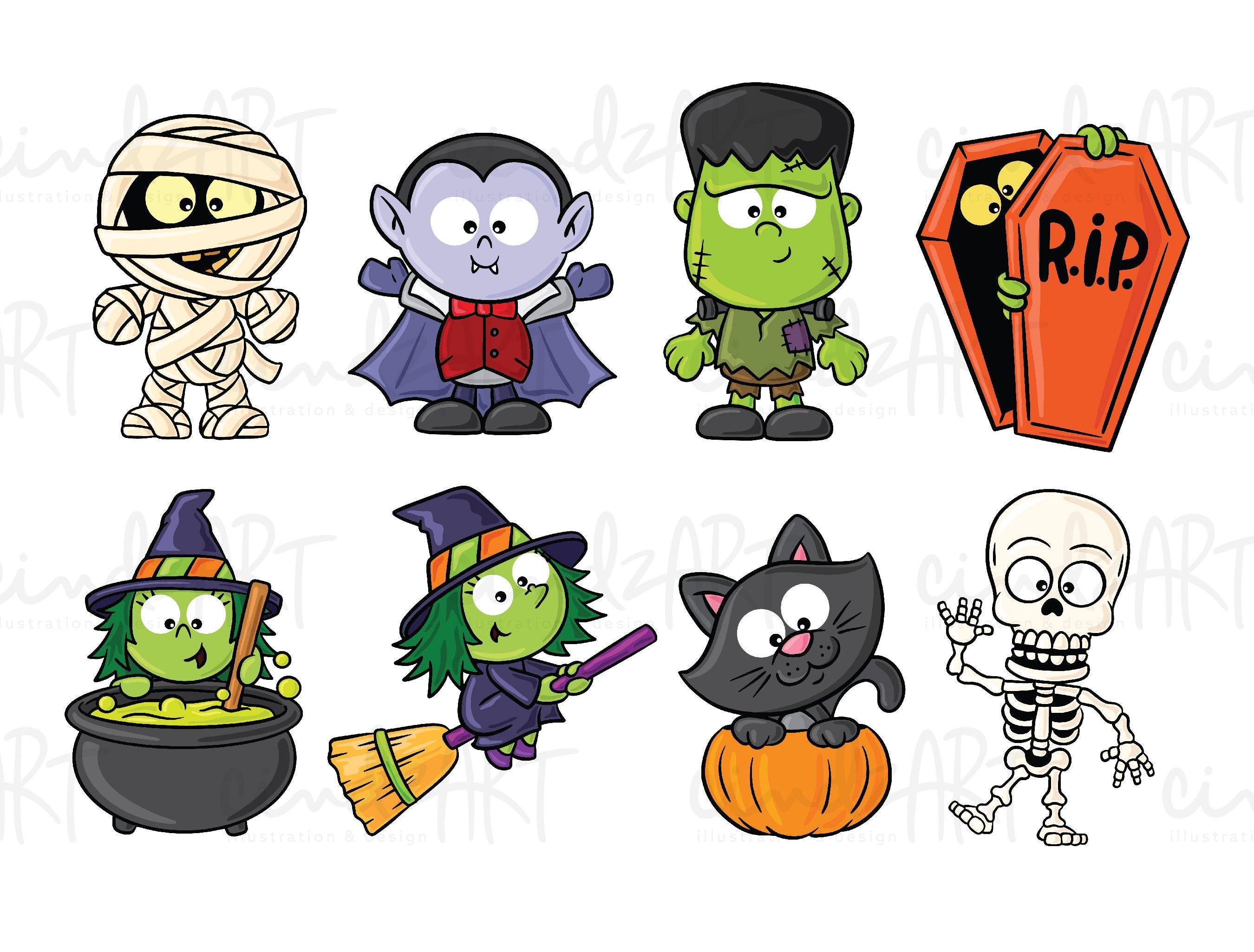 Cute Halloween Clipart - Halloween Party Decor - Kids Halloween ...