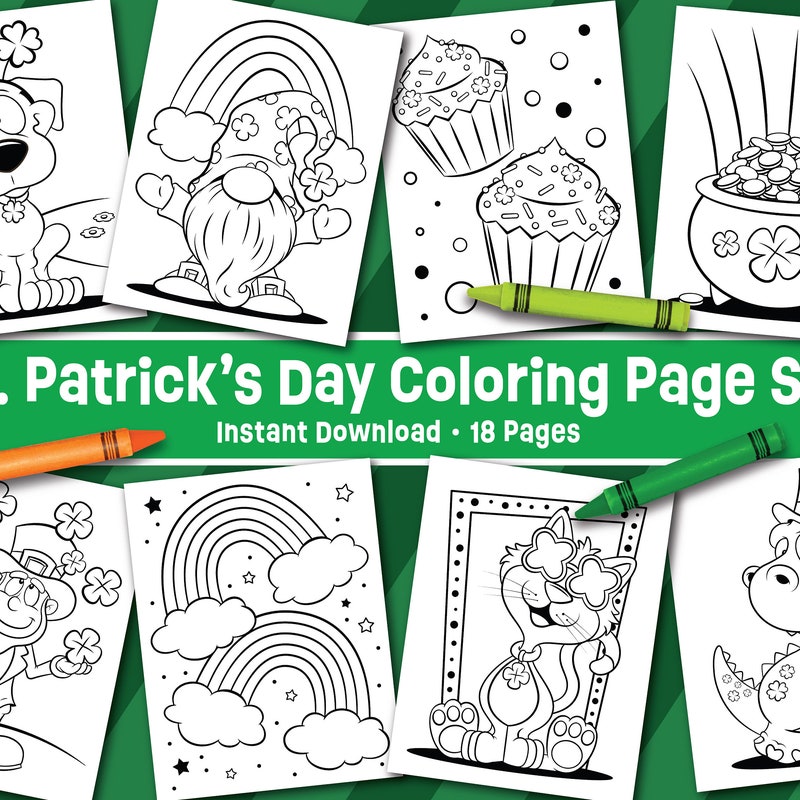 Cute St Patrick Coloring - Etsy