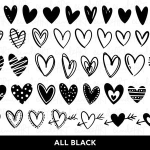 Doodle Hearts Clipart - Valentine's Day SVG PNG - Wedding Love ...