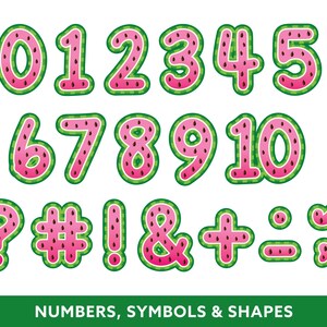 Watermelon Clipart Collection - Watermelon Alphabet Numbers Symbols ...