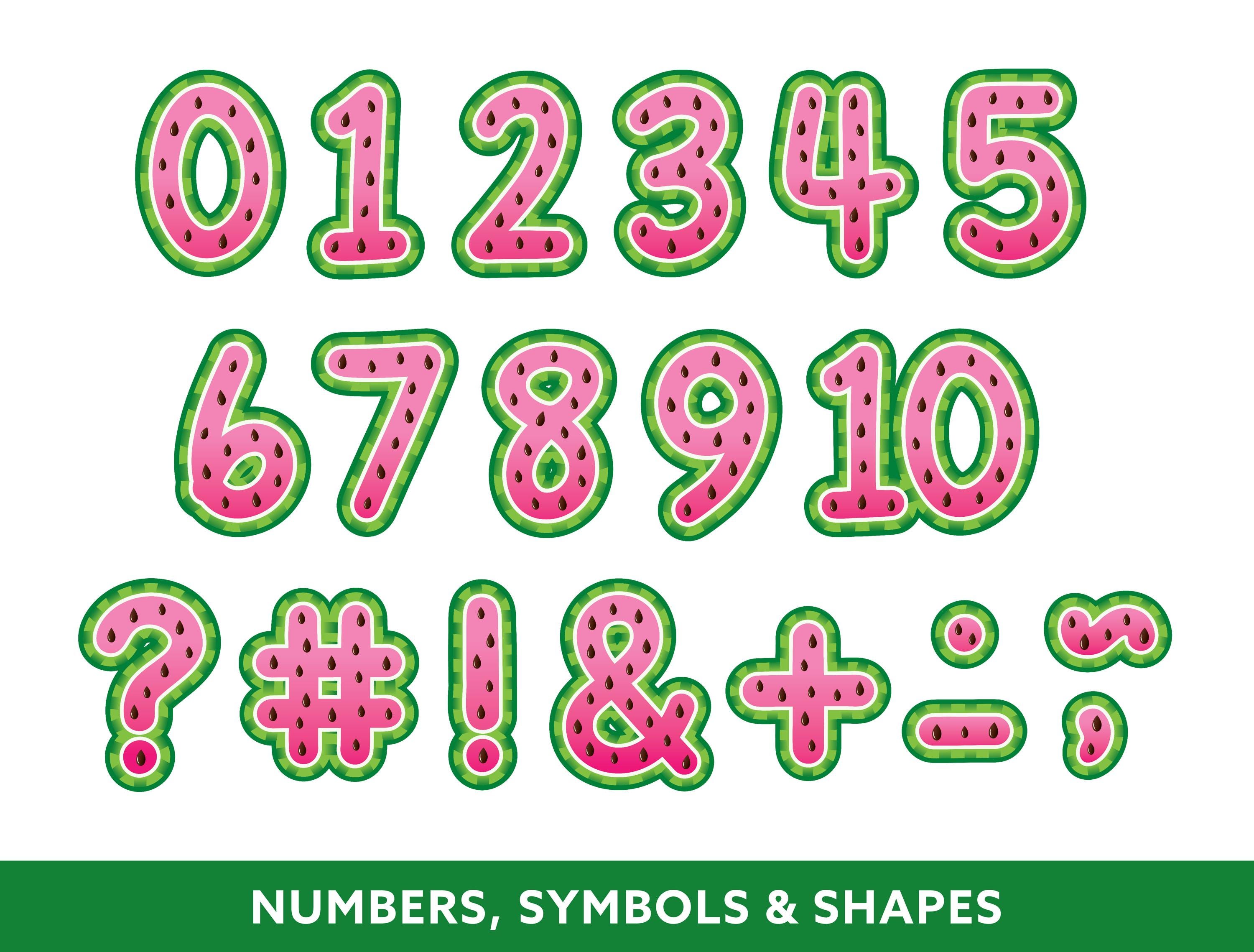 Watermelon Clipart Collection - Watermelon Alphabet Numbers Symbols ...