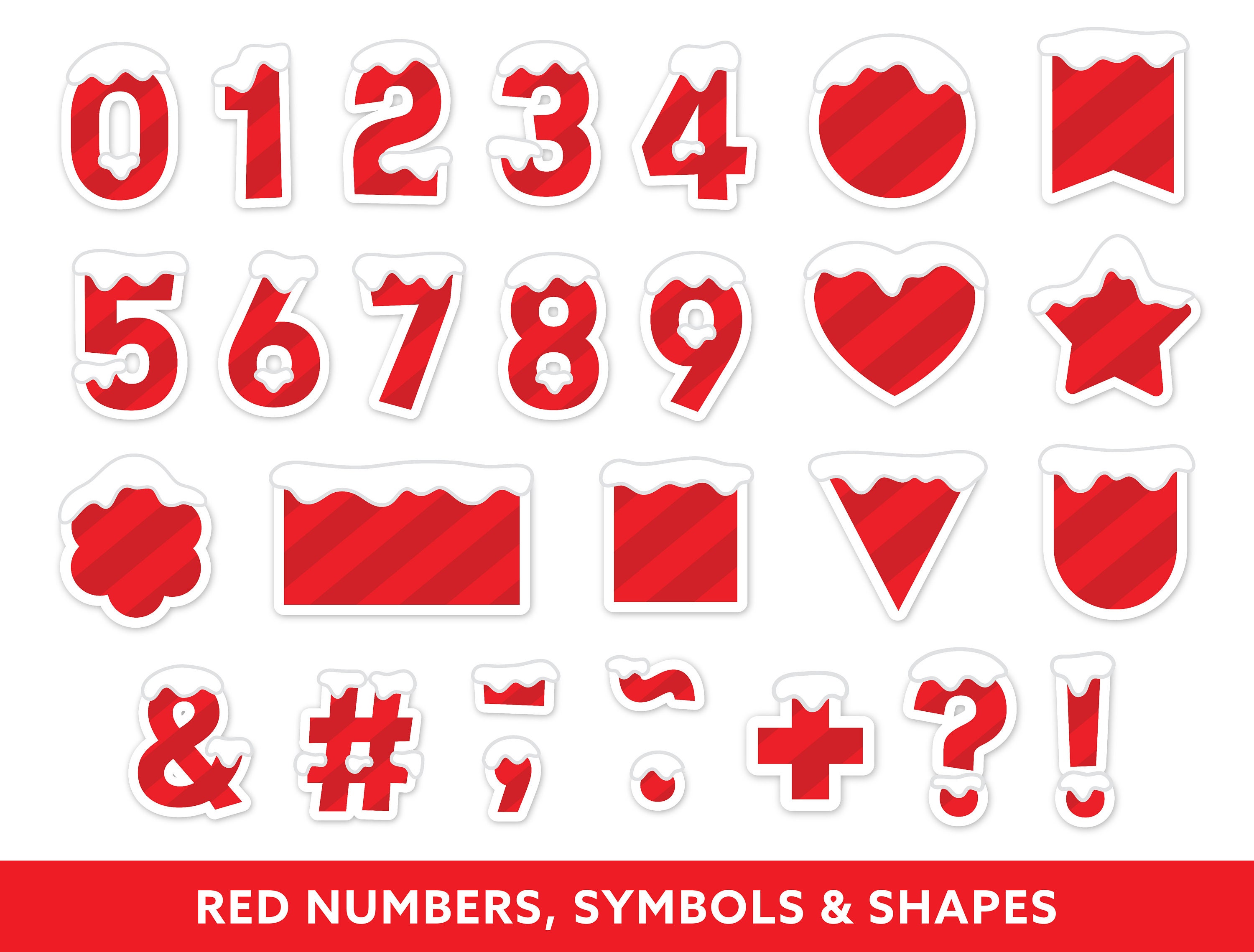 Snowy Alphabet Number Symbol Clipart Collection Winter Snow Borders ...