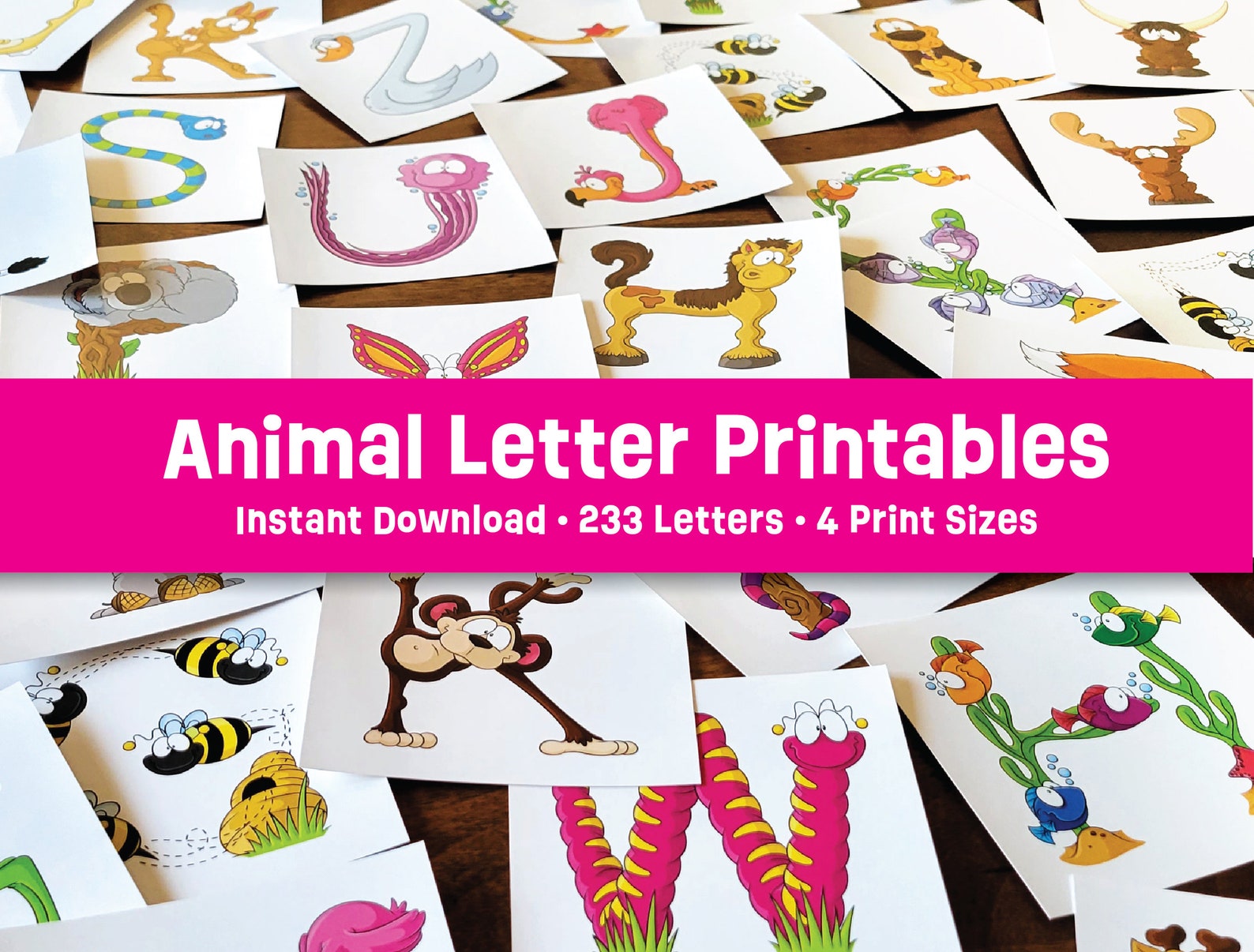 Animal Letter Printables Animal Alphabet Cute Animal Letters Alphabet ...