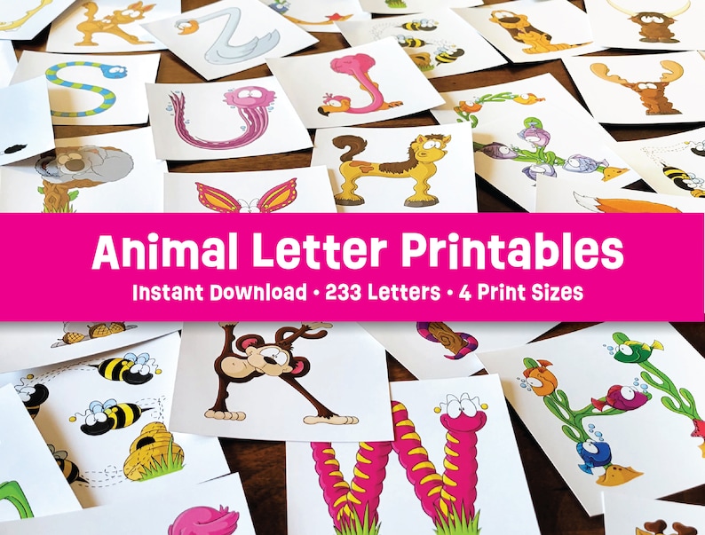 Animal Letter Printables Animal Alphabet Cute Animal Letters Alphabet ...