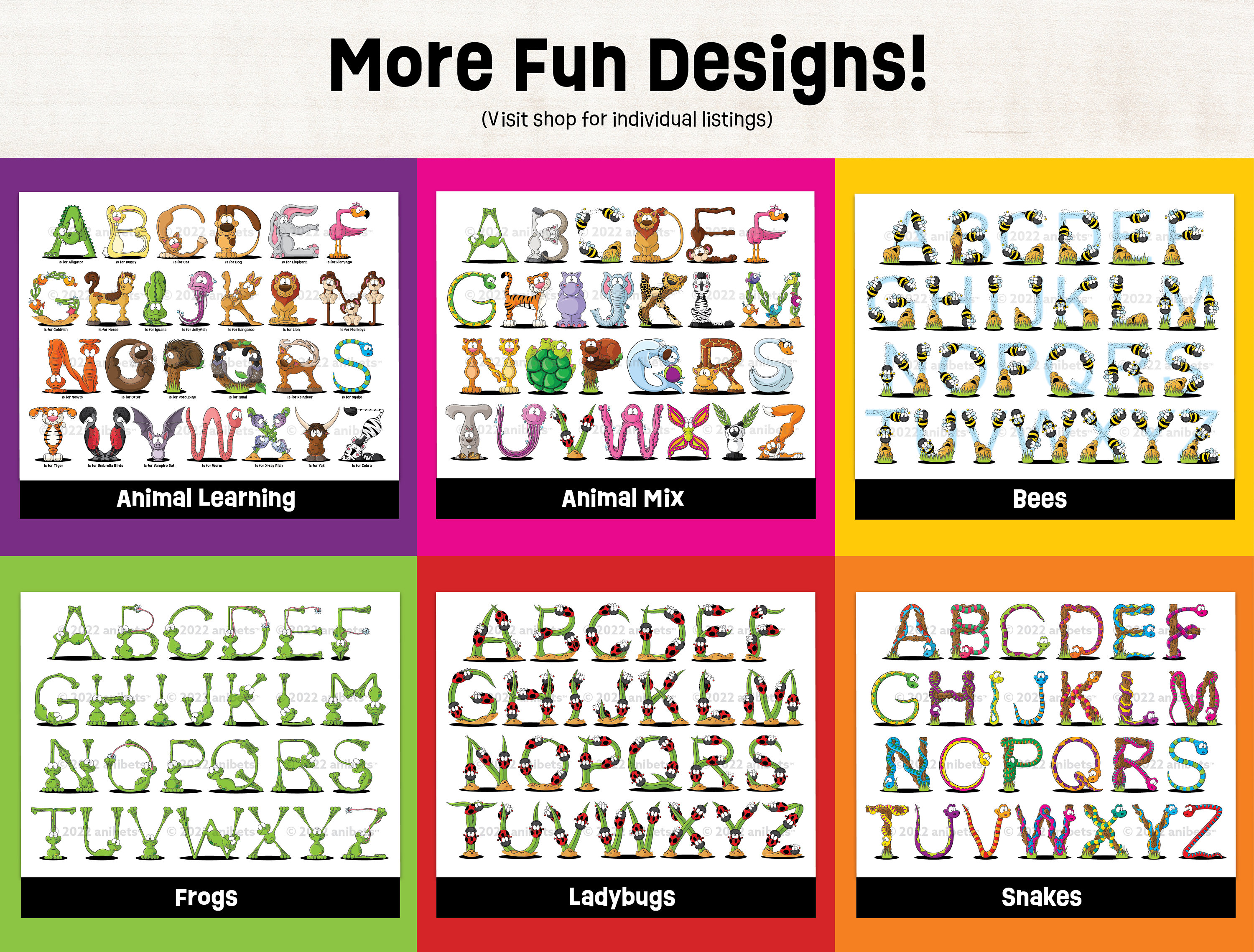 Fish Alphabet Poster 18x24 Animal Alphabet Fish Wall Art Fish Letter ...