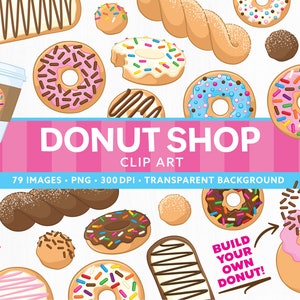 Donut Shop Commercial Use Clipart - Cute Donut Dessert Clip Art ...