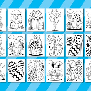 Easter Spring Coloring Page Set - Instant Download - Easter Springtime ...