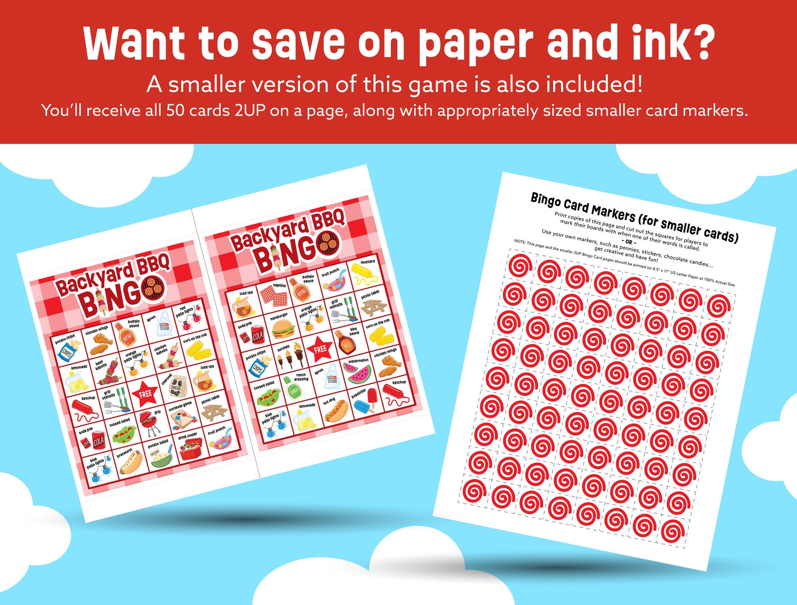 Summer Party Bingo Game Printable - Backyard BBQ Bingo - 4th of July ...