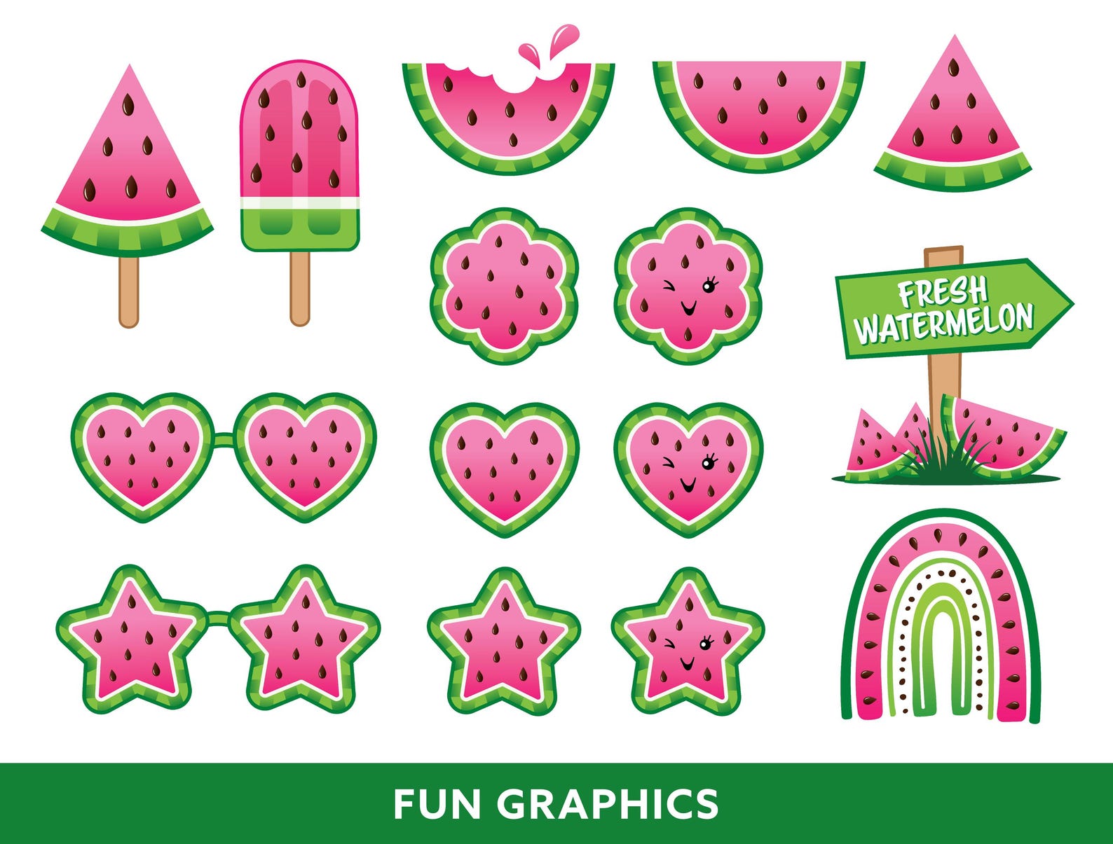 Watermelon Clipart Collection - Watermelon Alphabet Numbers Symbols ...