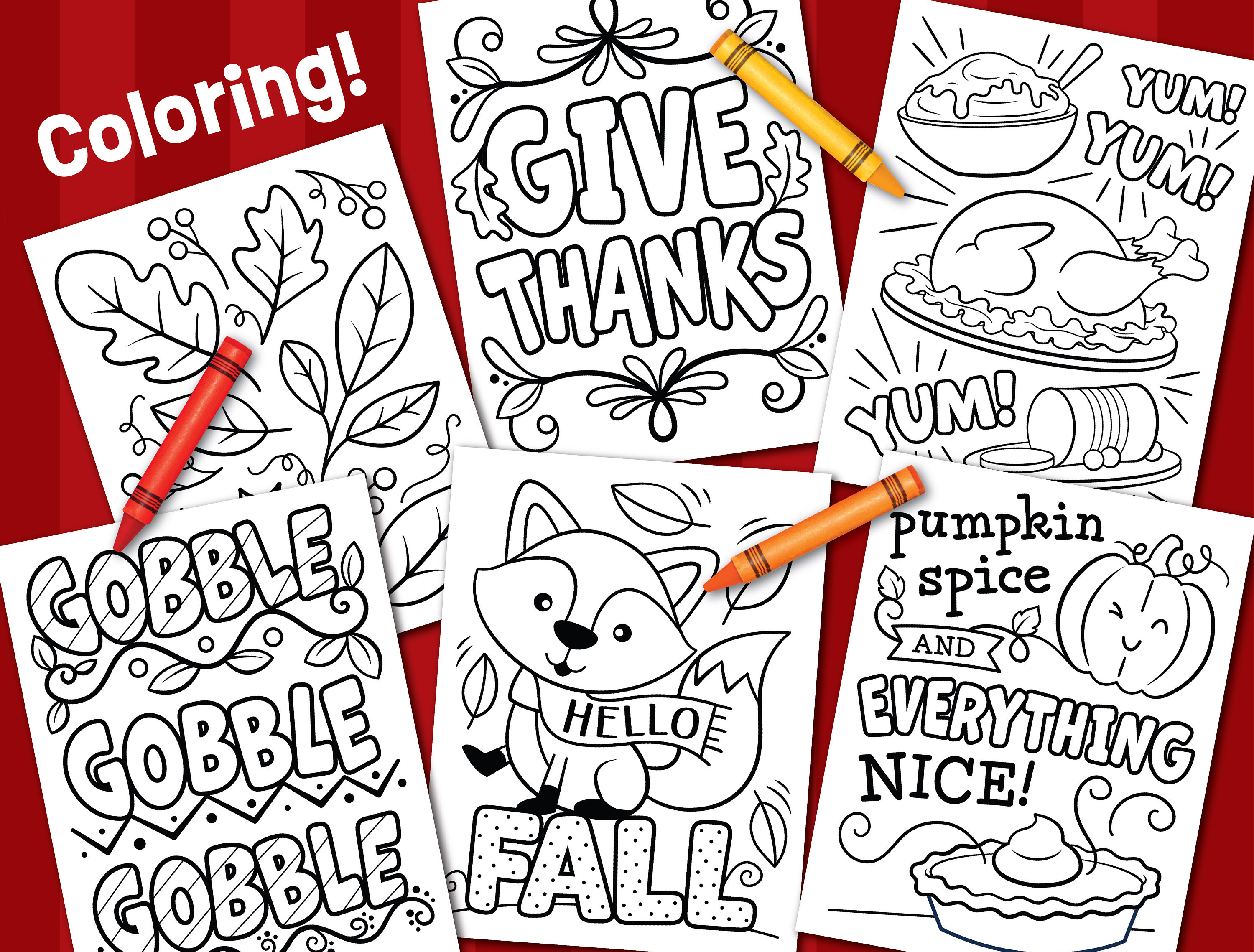 Kids Thanksgiving Activity Set Instant Download Thanksgiving Printables ...