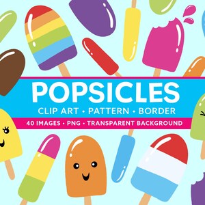 Popsicle Clipart - Pool Party Clip Art - Summer Party Ice Pop Clipart ...
