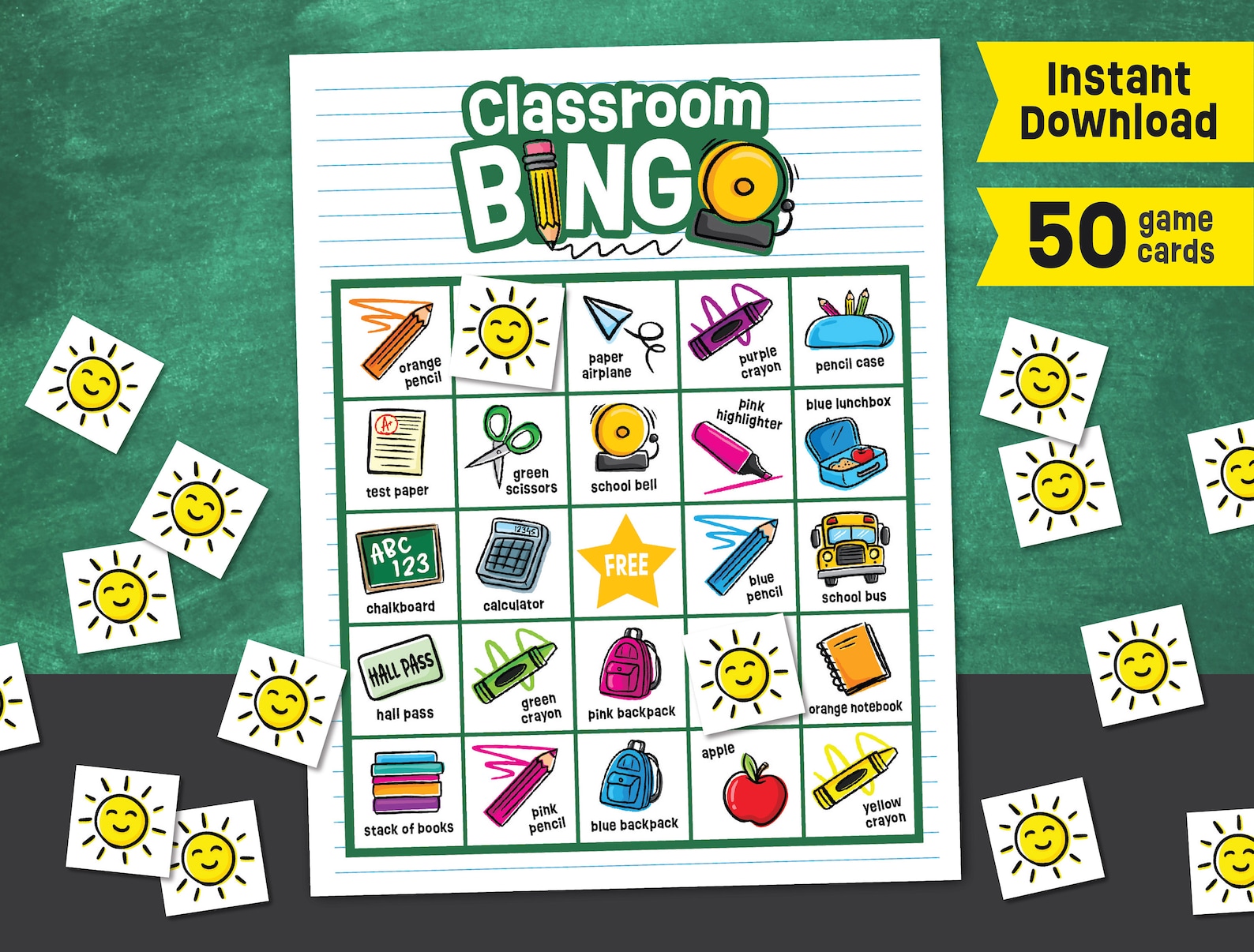 Back to School Bingo Game Printable - Instant Download - Classroom ...