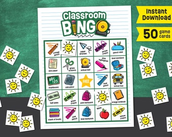 First Day of School Activity - Classroom Bingo Printout - Etsy