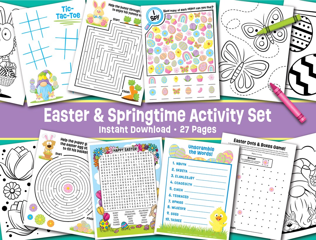 Easter Spring Activity Set Printable - Instant Download - Easter ...
