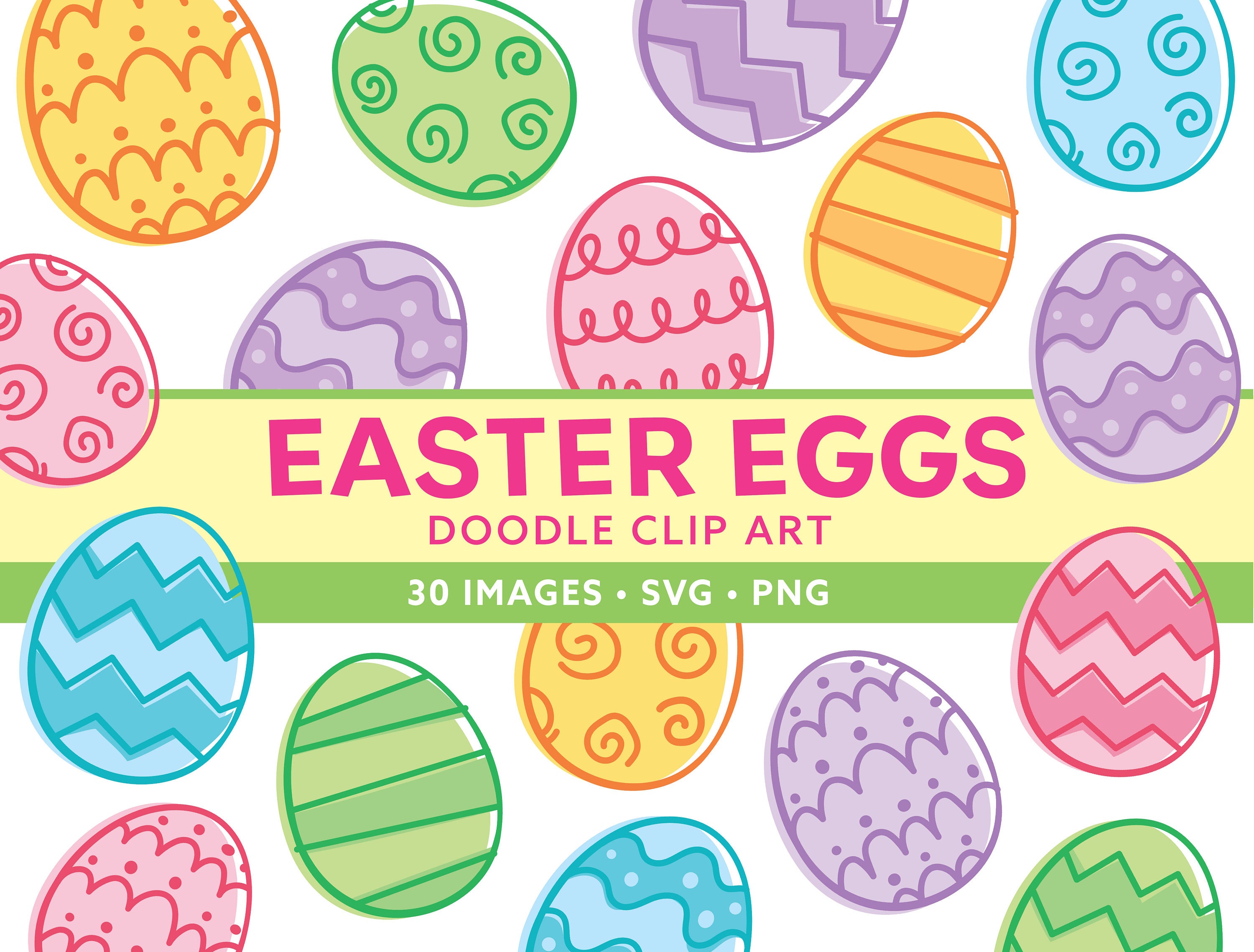 Easter Egg Clipart Cute Easter Egg Doodle SVG PNG Easter Egg Clip Art ...
