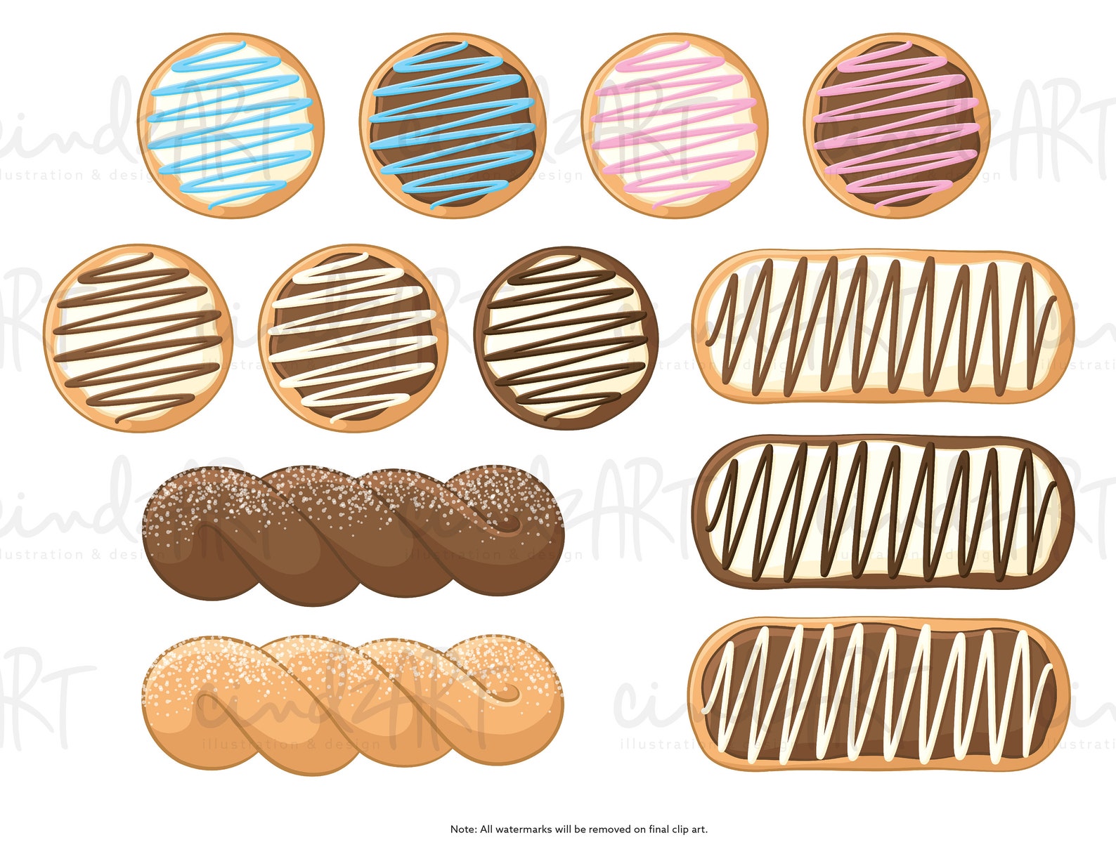 Donut Shop Commercial Use Clipart Cute Donut Dessert Clip Art Doughnut ...