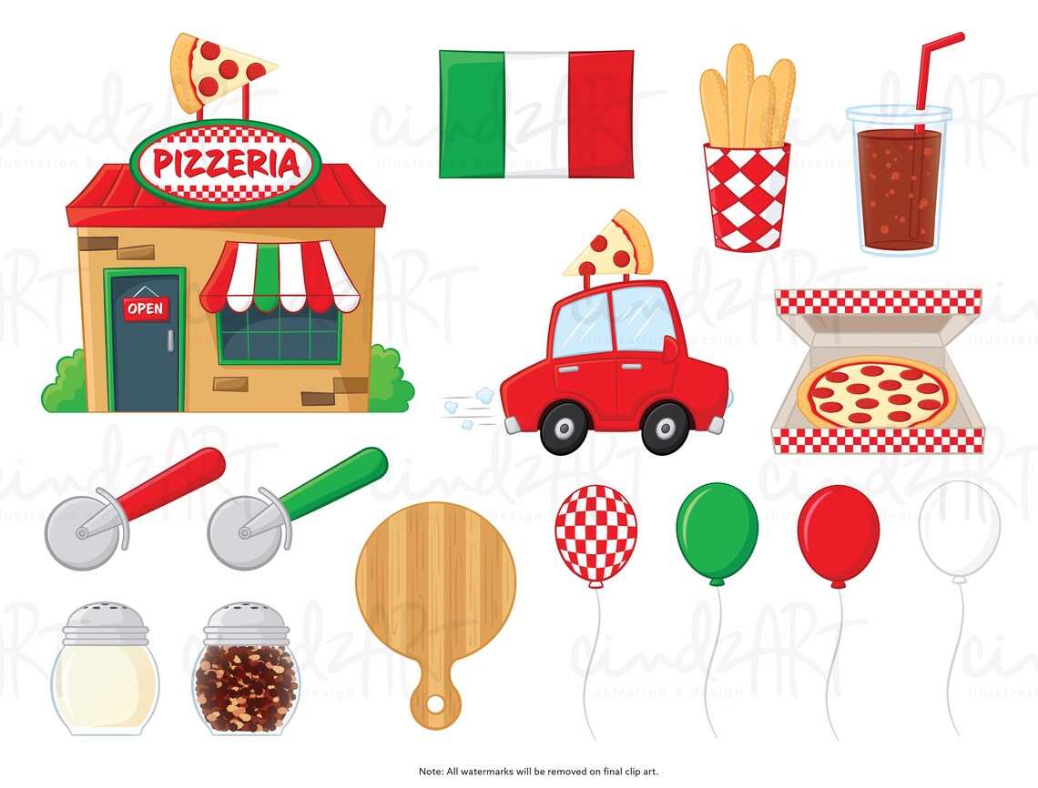 Pizza Party Commercial Use Clipart - Pizza Birthday & Baby Shower ...