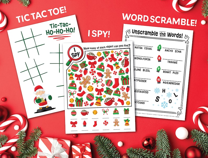 Printable Christmas Game Bundle Christmas Party Games for Kids Coloring ...