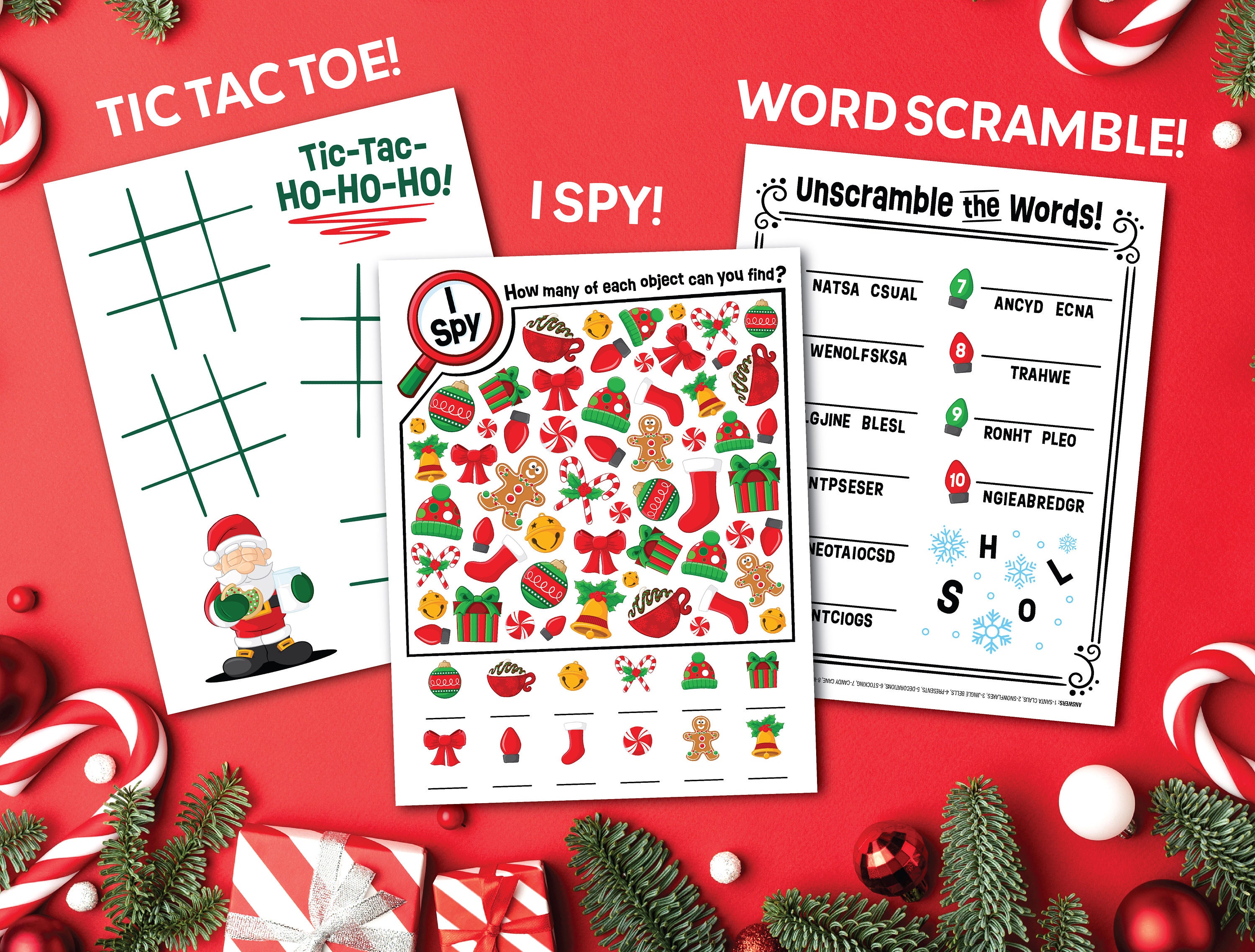 Printable Christmas Game Bundle Christmas Party Games for Kids Coloring ...