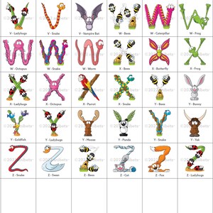 Animal Letter Printables - Animal Alphabet - Cute Animal Letters ...