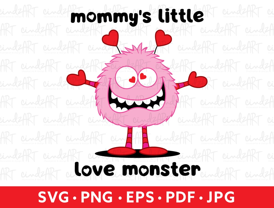 Valentine Love Monster SVG Valentine's Day Gift Kid Baby Valentine Svg ...