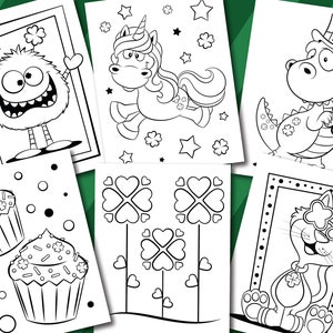 St. Patricks Day Coloring Page Set - Instant Download - Saint Paddy's ...