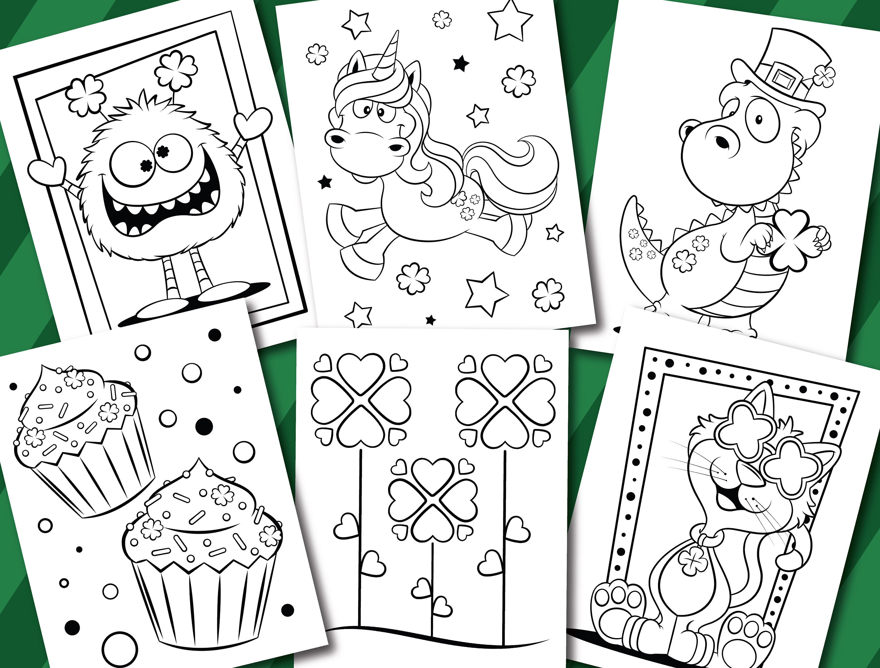 St. Patricks Day Coloring Page Set Instant Download Saint - Etsy