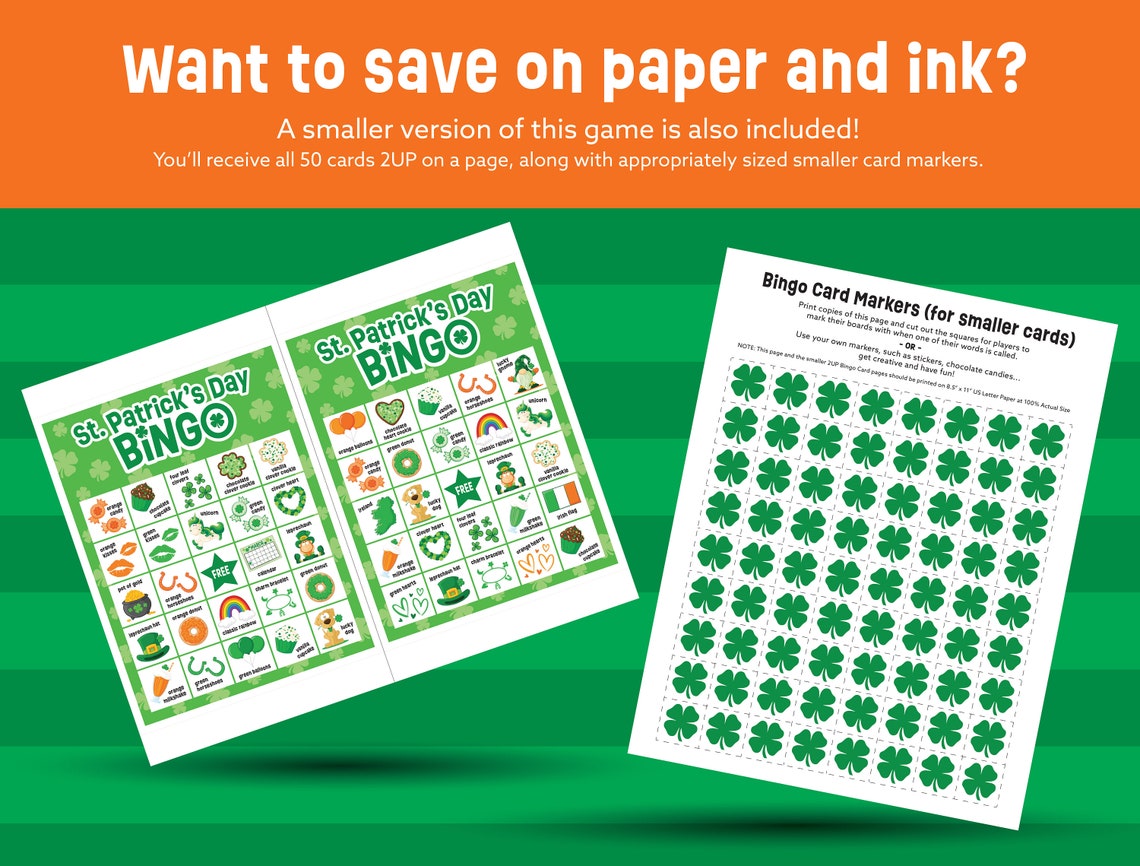 St. Patrick's Day Bingo Game Printable Instant Download 50 St. Patricks ...