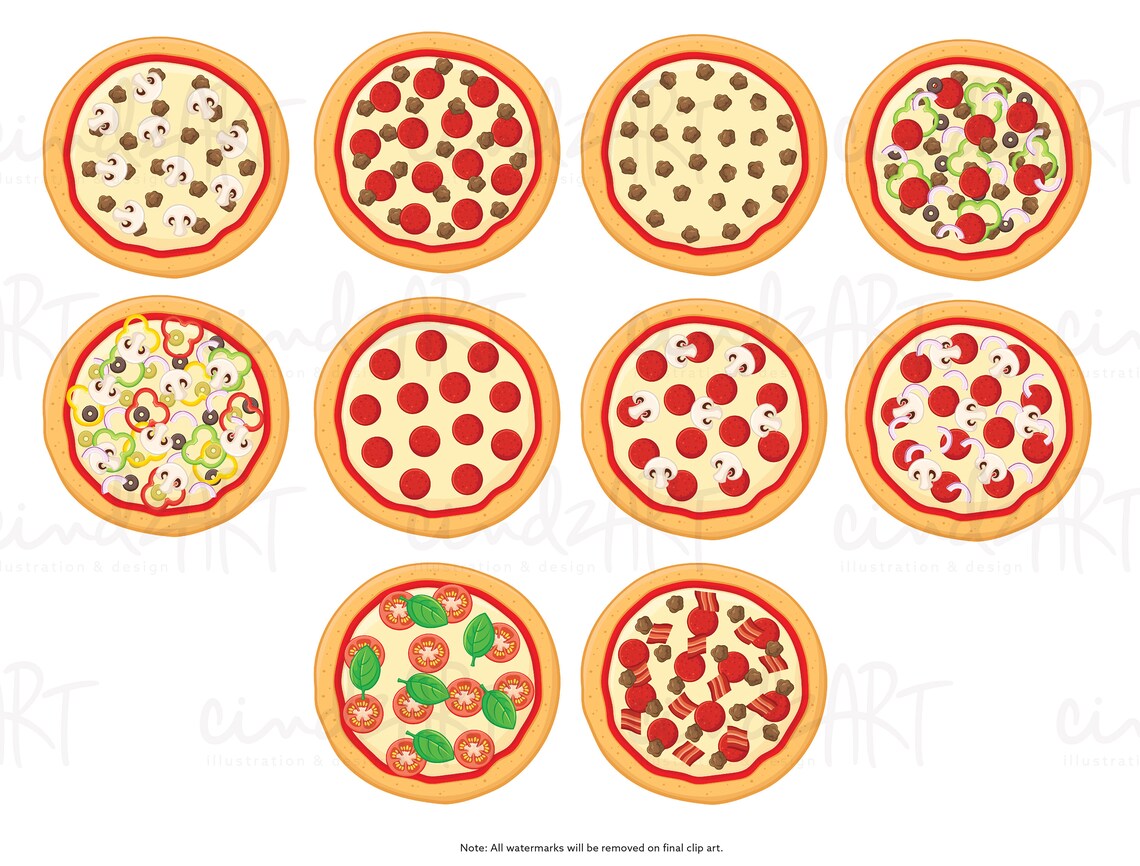 Pizza Party Commercial Use Clipart - Pizza Birthday & Baby Shower ...