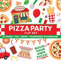 Pizza Papers- Digital Paper Set - Pizza Party - Etsy