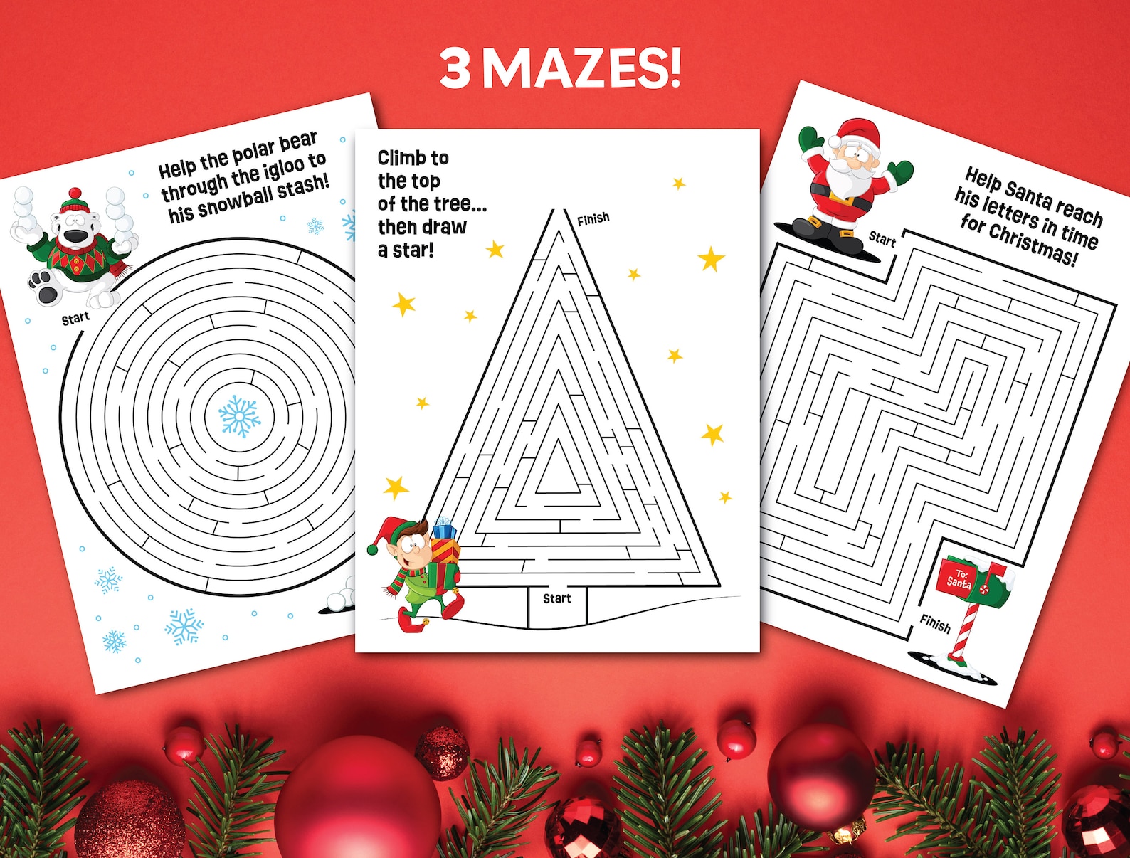 Printable Christmas Game Bundle Christmas Party Games for Kids Coloring ...