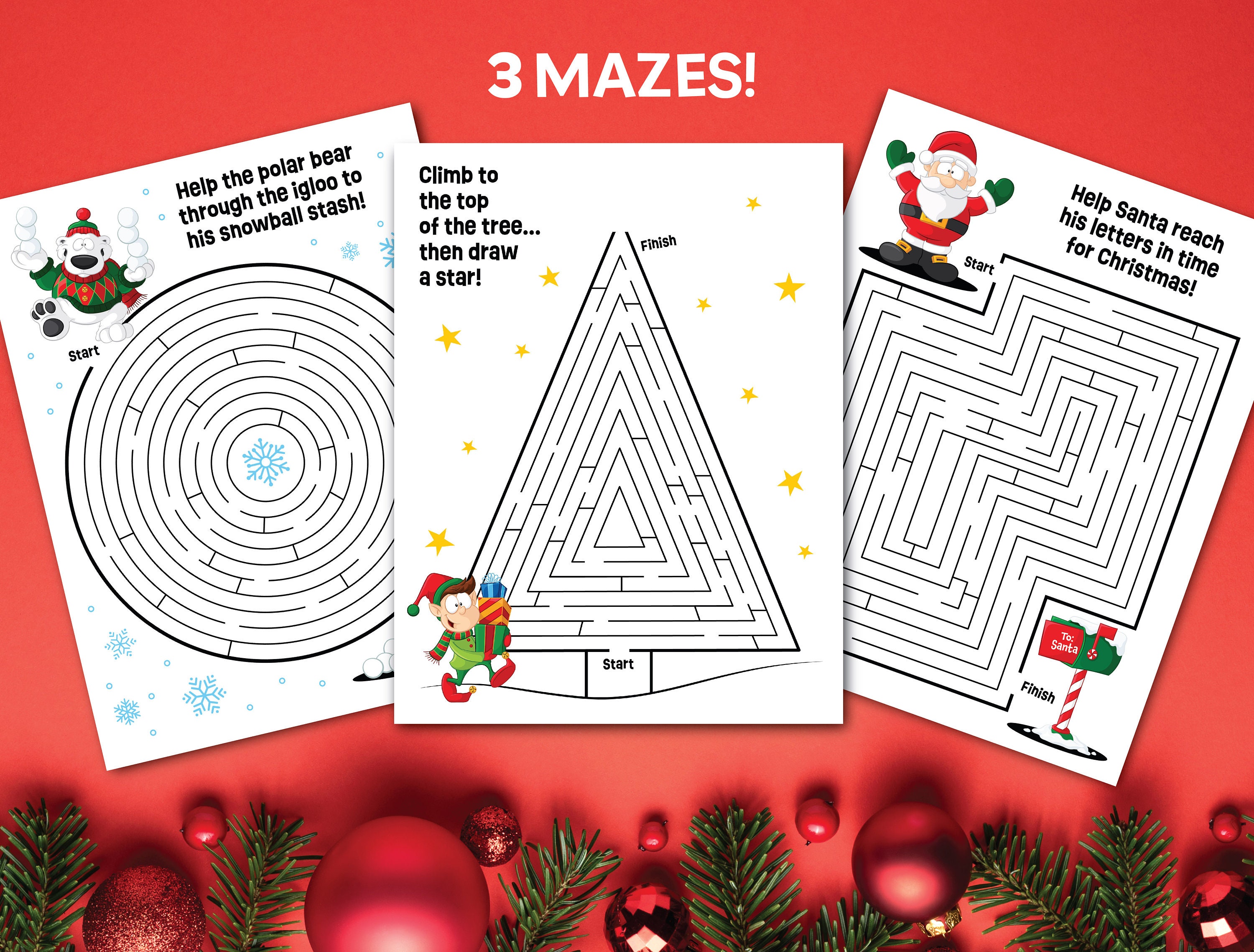 Printable Christmas Game Bundle Christmas Party Games for Kids Coloring ...